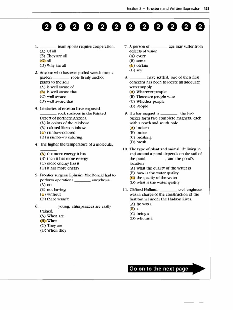 TOEFL Structure and Written Expression Practice | PDF | Sun | Stars