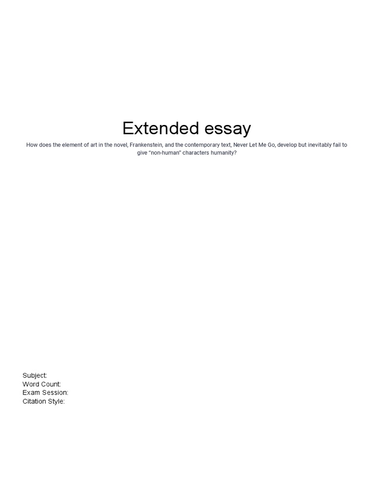 Poppy HOlben IB Extended Essay Template | PDF | Essays | Cognition