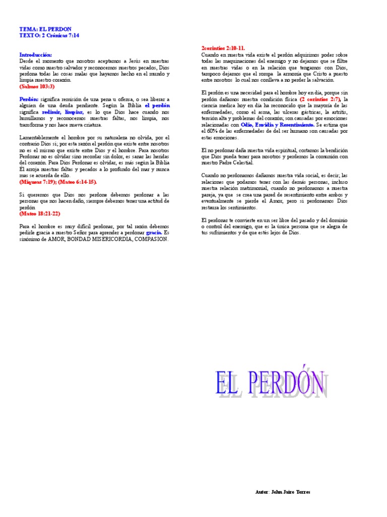 TEMA - Perdon | PDF | Perdón | Amor