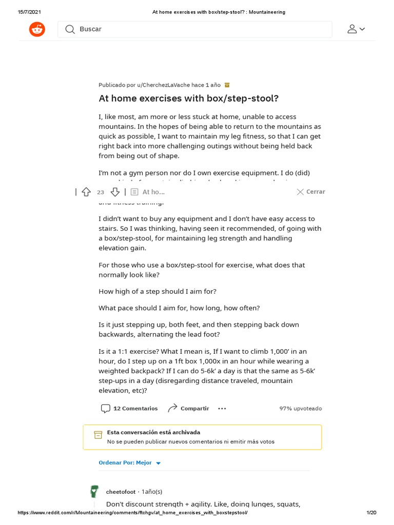 At Home Exercises With Box - Step-Stool - Mountaineering | PDF ...