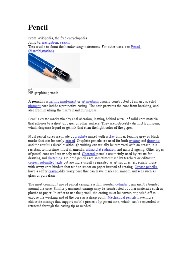 Pencil | PDF | Pencil | Art Materials