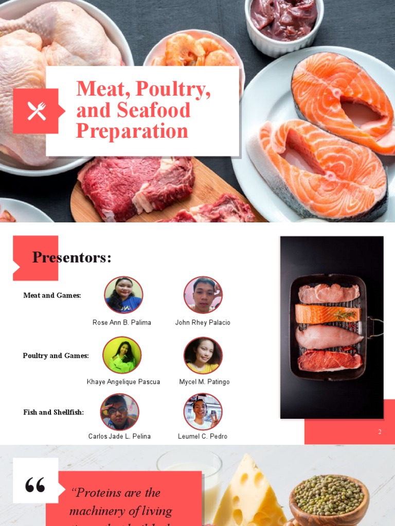 GROUP PPT - Meat, Poultry, Seafood Preparatiom | PDF | Beef | Steak