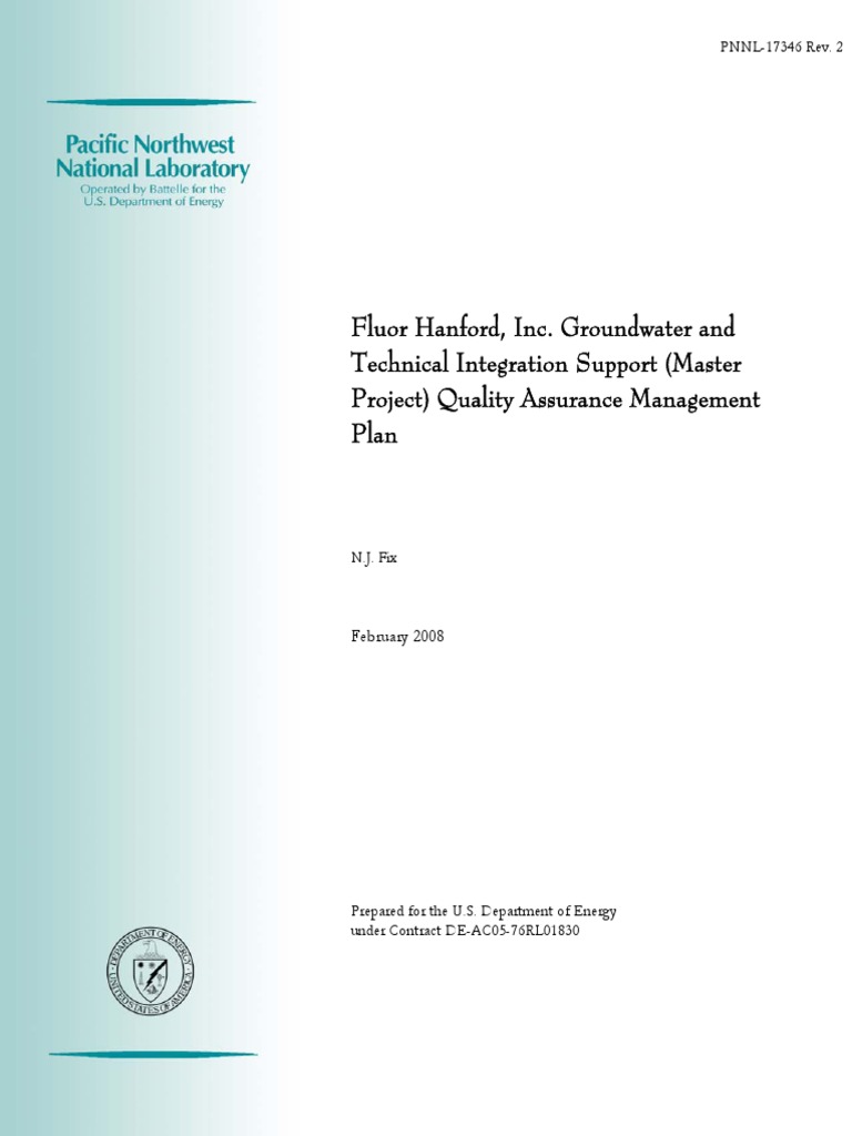 Fluor Hanford, Inc. Groundwater and Technical Integration Support ...