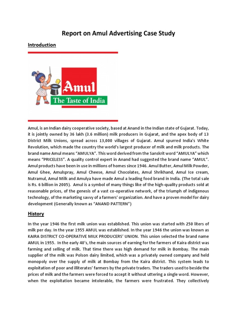 Amul Case Study | PDF | Marketing