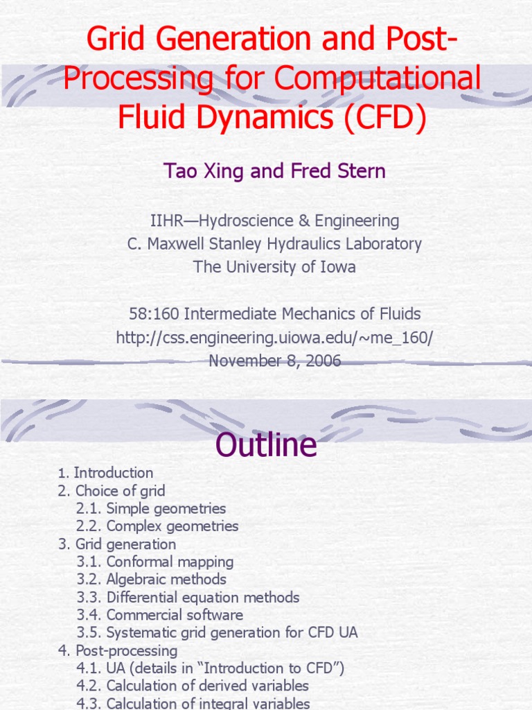 CFD Grid Generation and Post-Processing | PDF | Computational Fluid ...