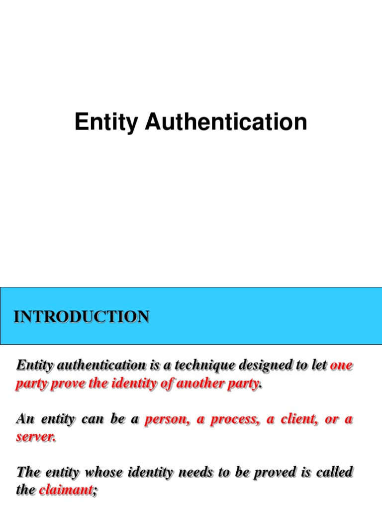 Entity Authentication | Download Free PDF | Password | Encryption