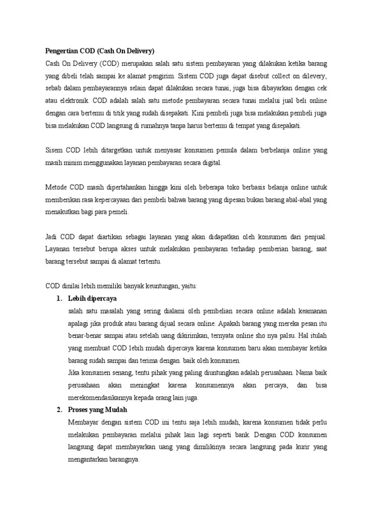 Pengertian COD | PDF