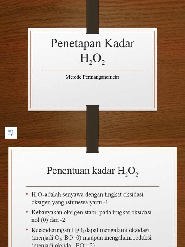 Penetapan Kadar H2O2 | PDF