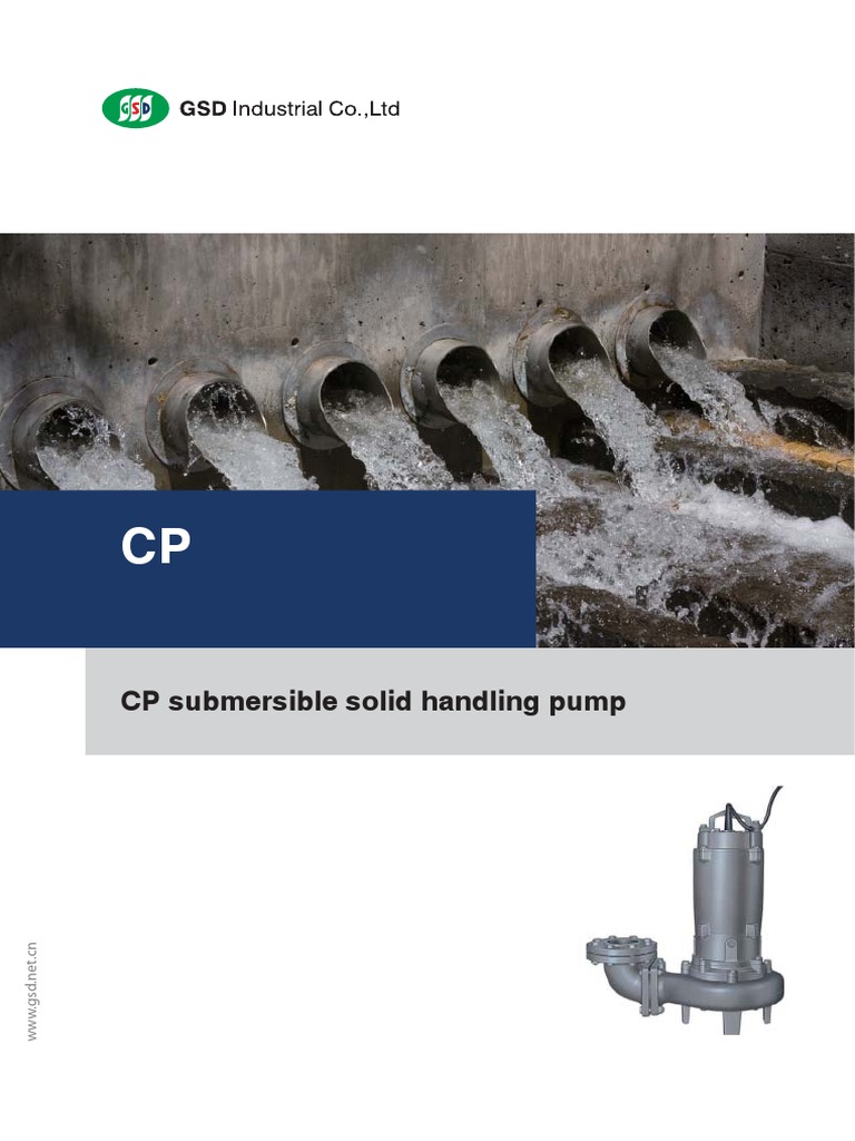 CP Submersible Solid Handling Pump | PDF | Pump | Electric Motor
