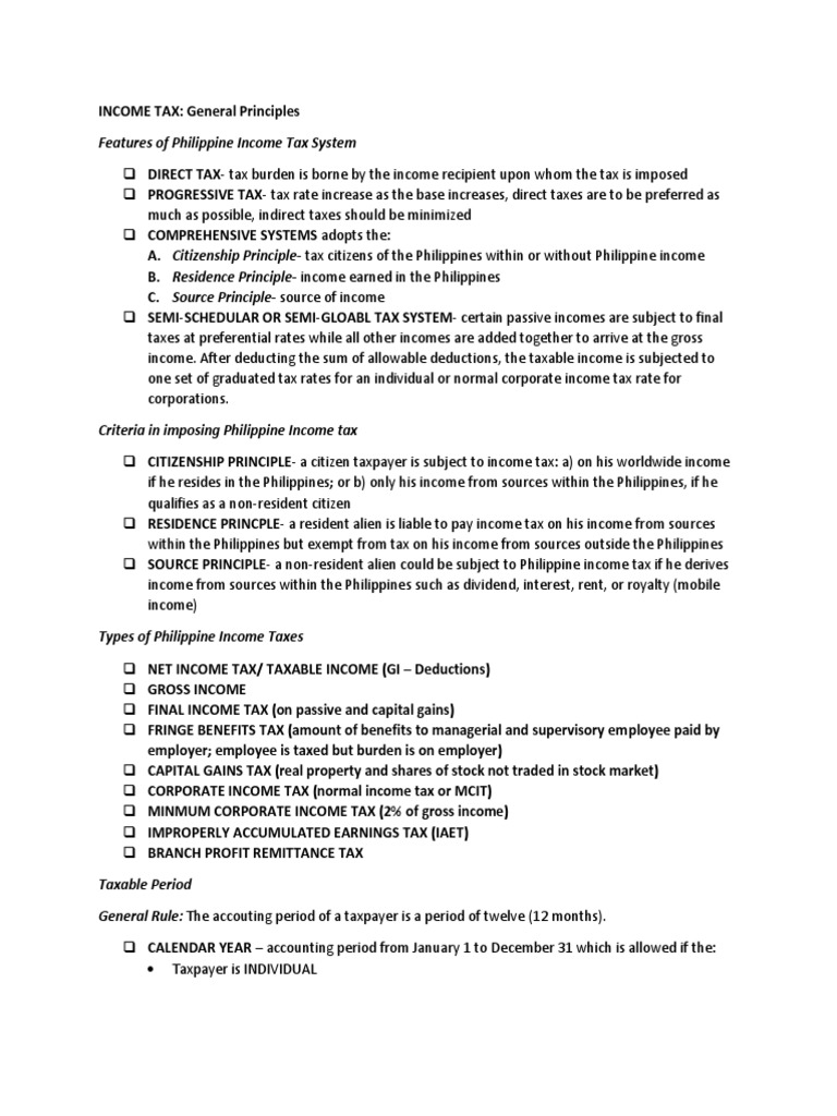 A Comprehensive Guide to the Principles and Types of Philippine Income ...