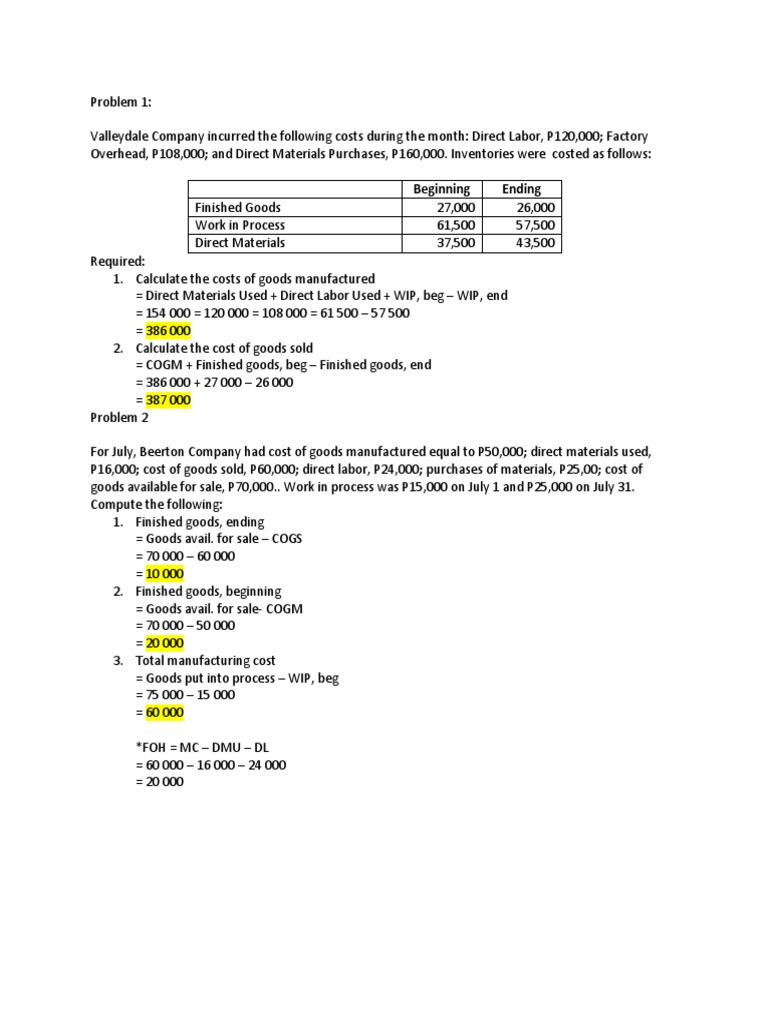 Cost Accounting Chapter 3 | PDF | Cost Of Goods Sold | Inventory