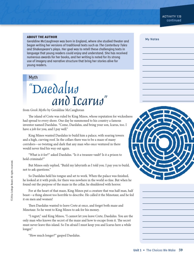 Daedalus and Icarus | PDF | Minotaur