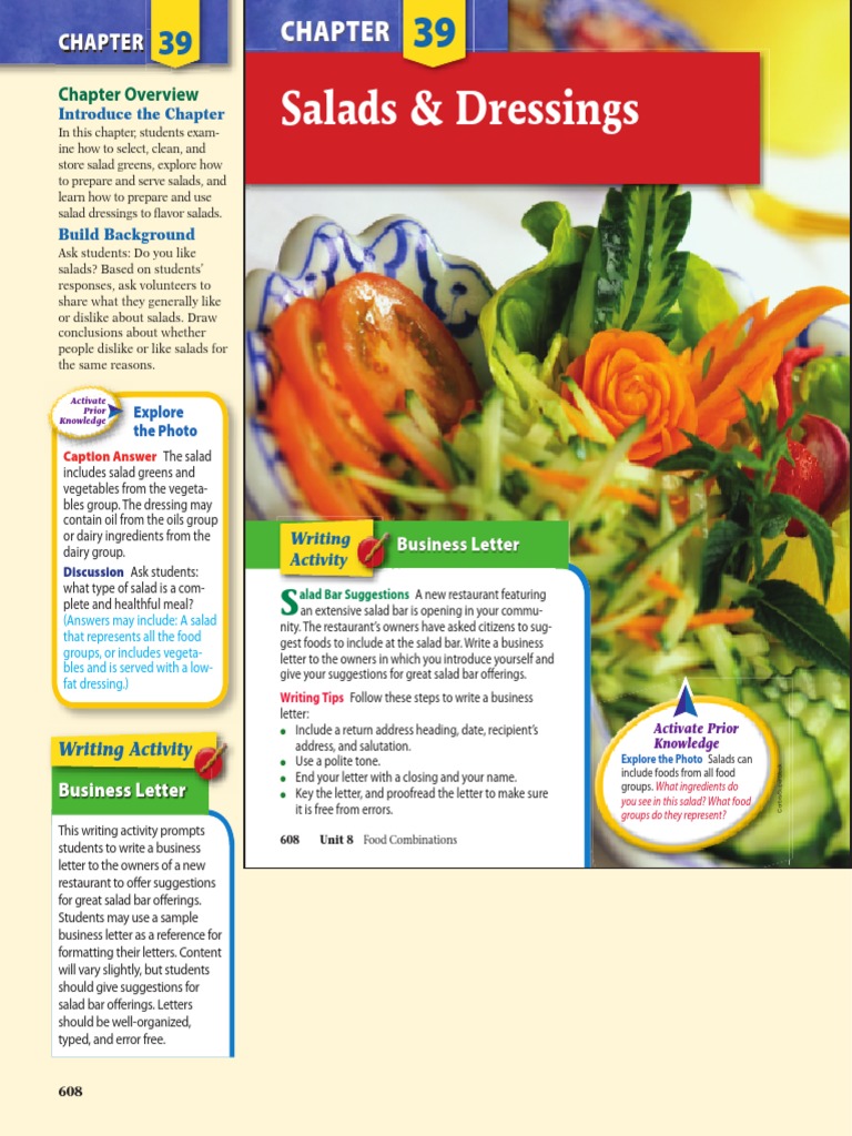 Salads & Dressings: Chapter Overview | PDF | Salad | Coleslaw