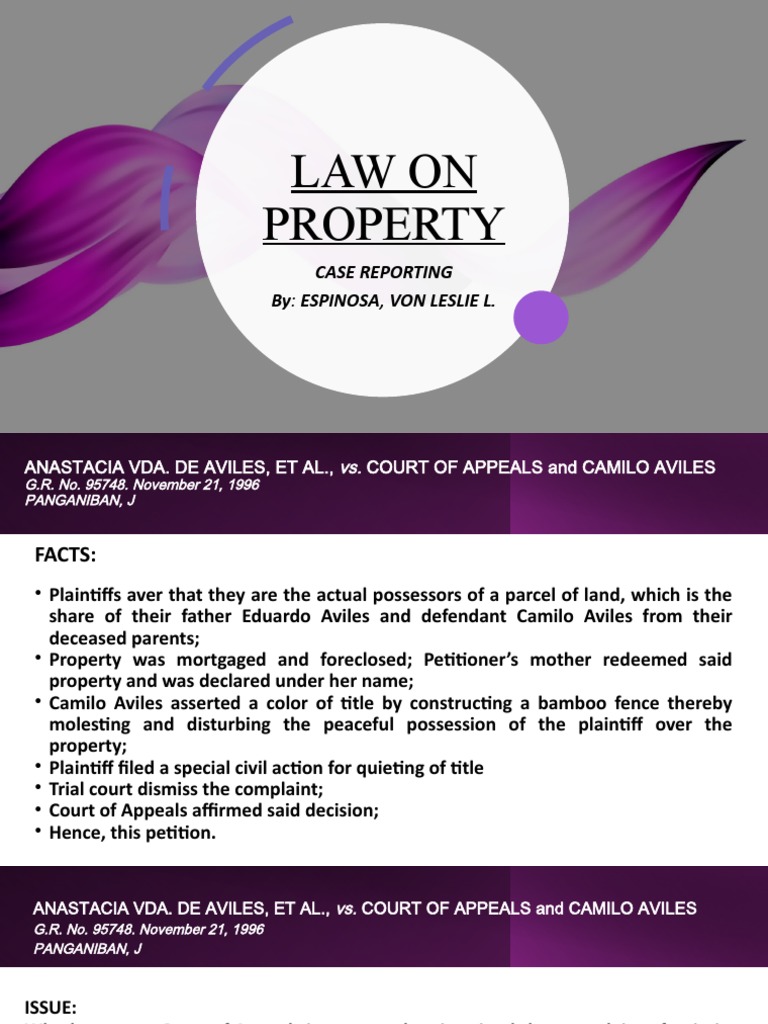 Property Case: Quieting of Title Dispute | PDF