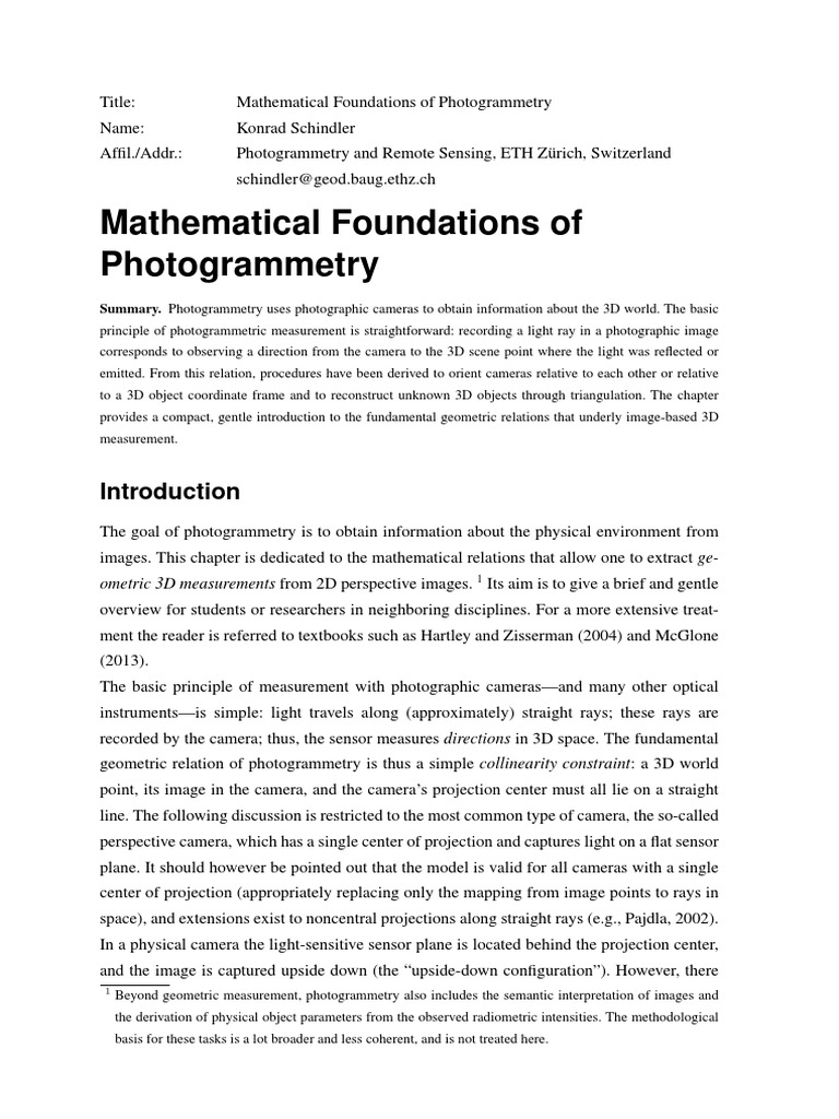 Math Of Photogrammetry Pdf Matrix Mathematics Cartesian Coordinate System