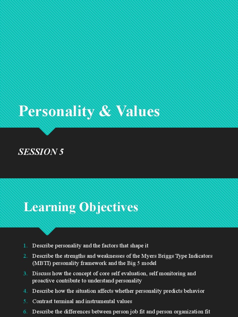 05 - Personality and Values | PDF | Value (Ethics) | Organizational ...