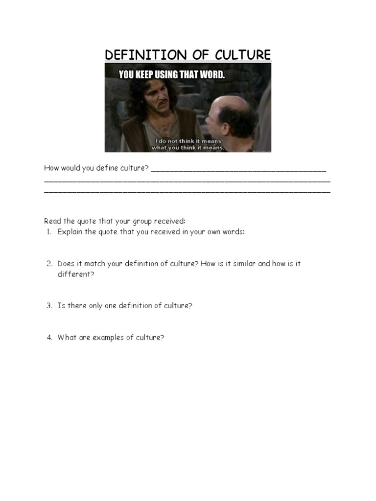 Understanding the Definition of Culture | PDF