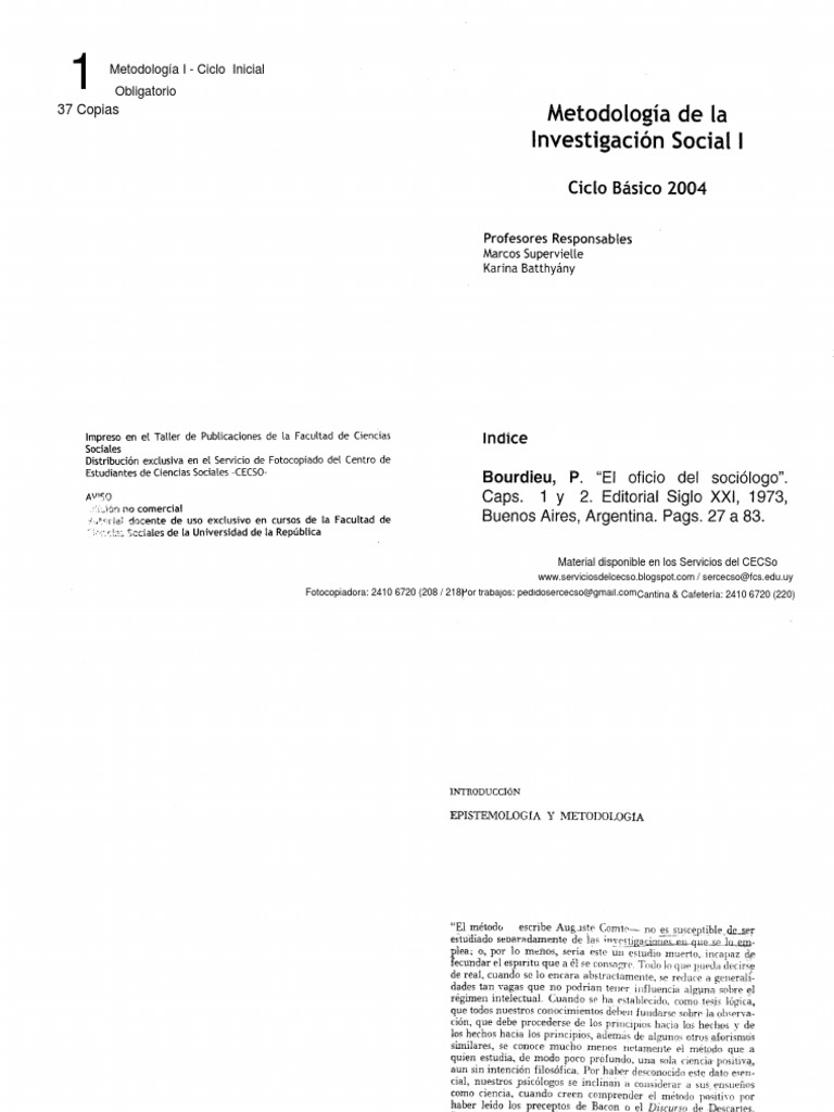 1.5. Bourdieu | PDF | Conocimiento | Teoría