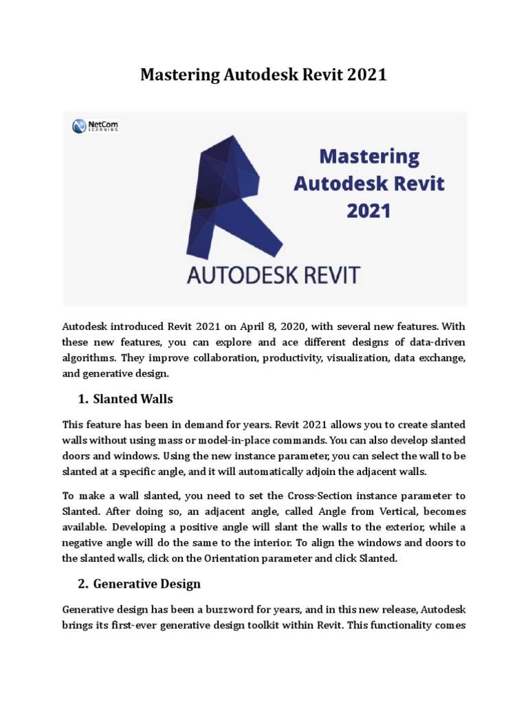 Mastering Autodesk Revit 2021 | PDF | Autodesk Revit | Computing