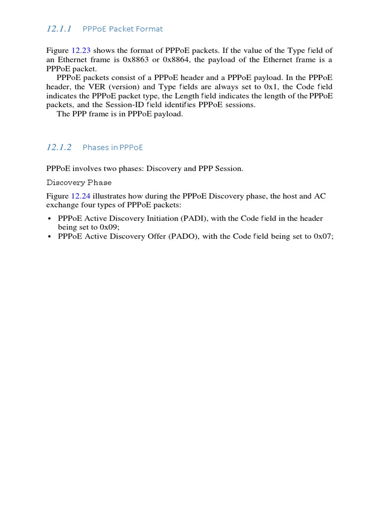 PPPoE Packet Format - HCNA | PDF | Network Packet | Internet Protocols