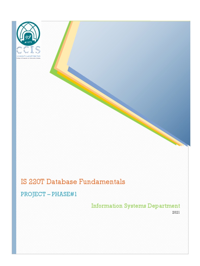 IS 220T Database Fundamentals: Project - Phase#1 | PDF | Databases | Computing