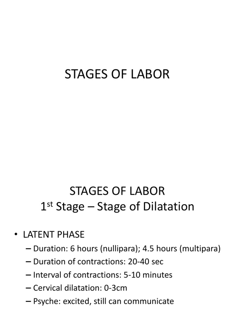 Stages of Labor | PDF | Childbirth | Motherhood