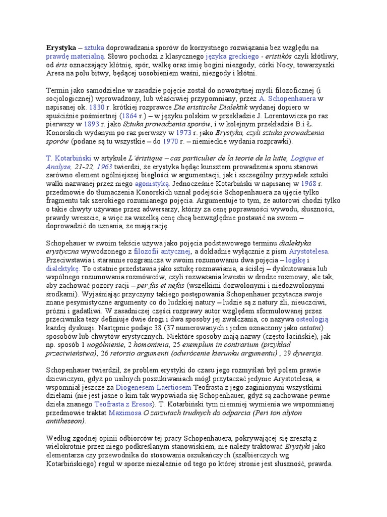 Erystyka Schopenchauer | PDF