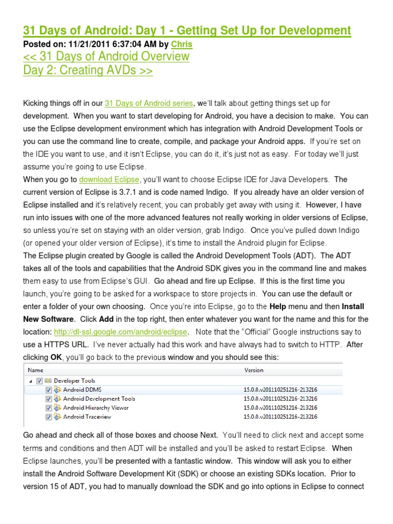 31 Days of Android | PDF | Class (Computer Programming) | Java ...