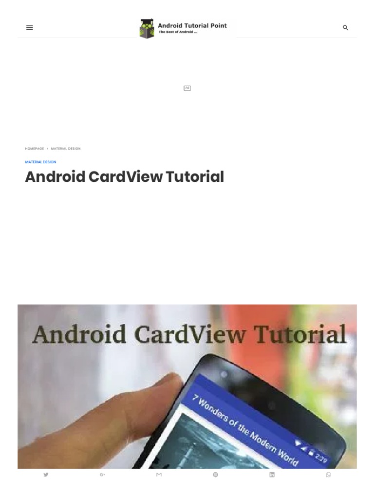 Android CardView Tutorial | PDF | Android (Operating System) | Mobile App