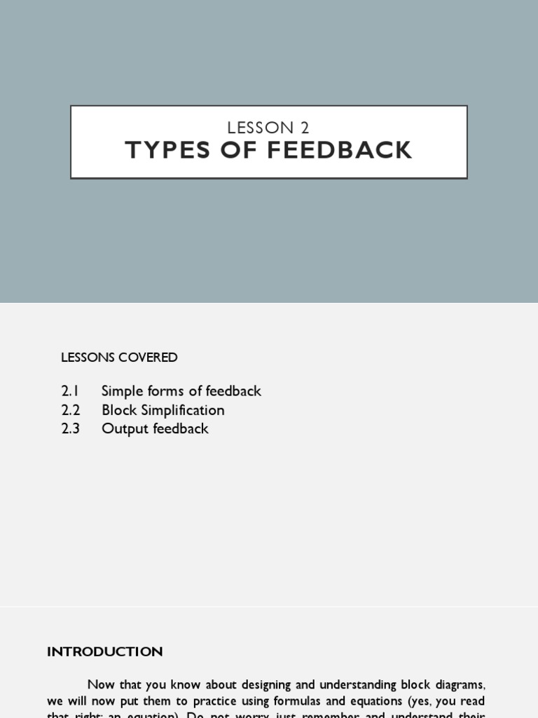 Types of Feedback in Block Diagrams | PDF | Feedback | Applied Mathematics