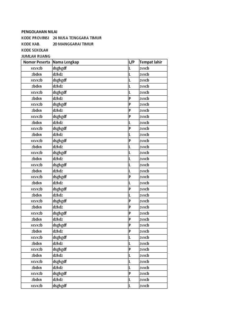 Format Perhitungan Nilai SKL | PDF