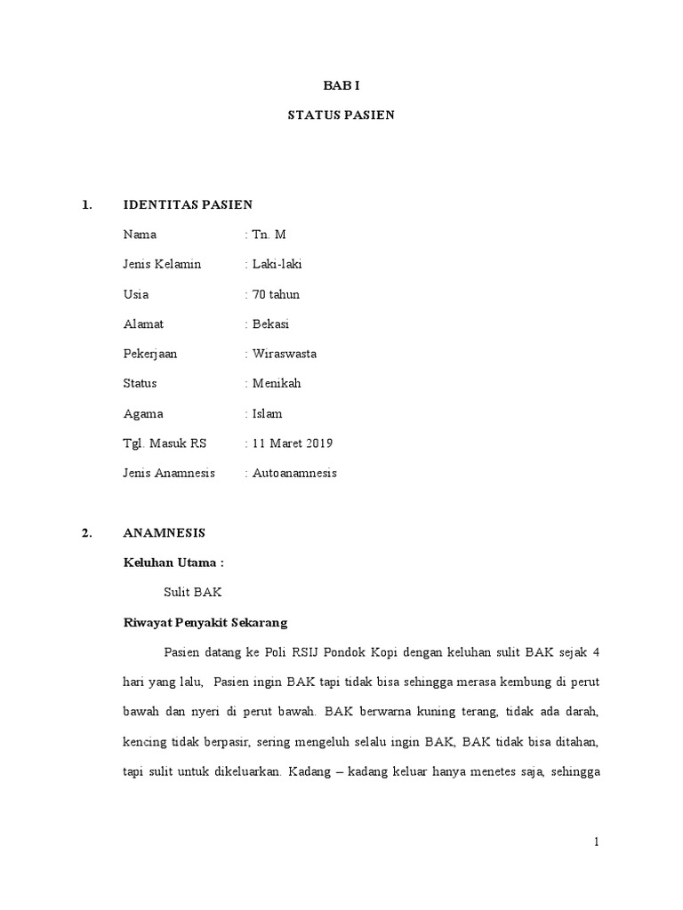 Laporan Kasus BPH | PDF