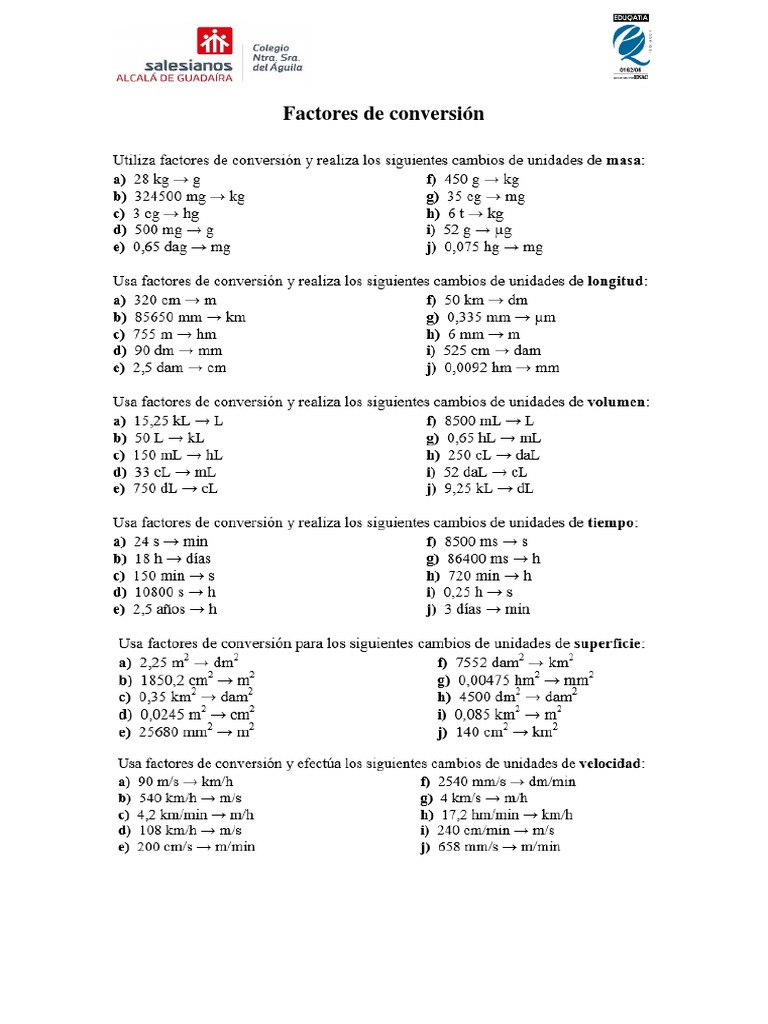 Factor de Conversión y Notación Científica | PDF