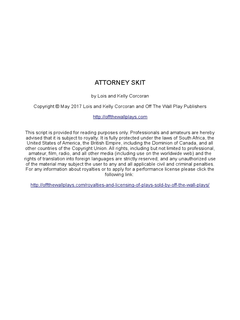 Attorney Skit Half Script | PDF | Justice | Crime & Violence