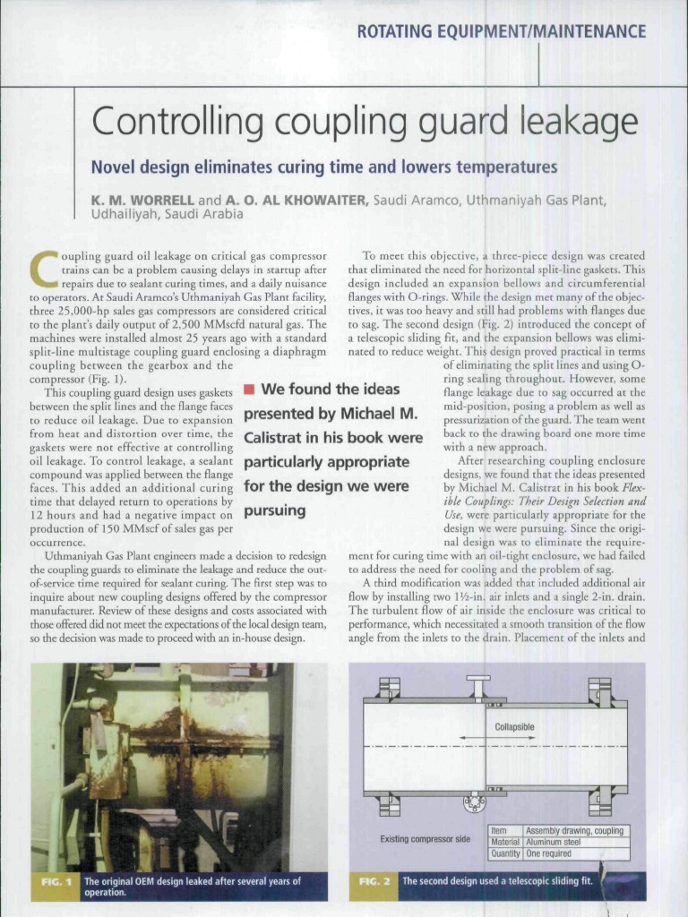 Controlling Coupling Guard Leakage: Rotating Equipment/Maintenance ...