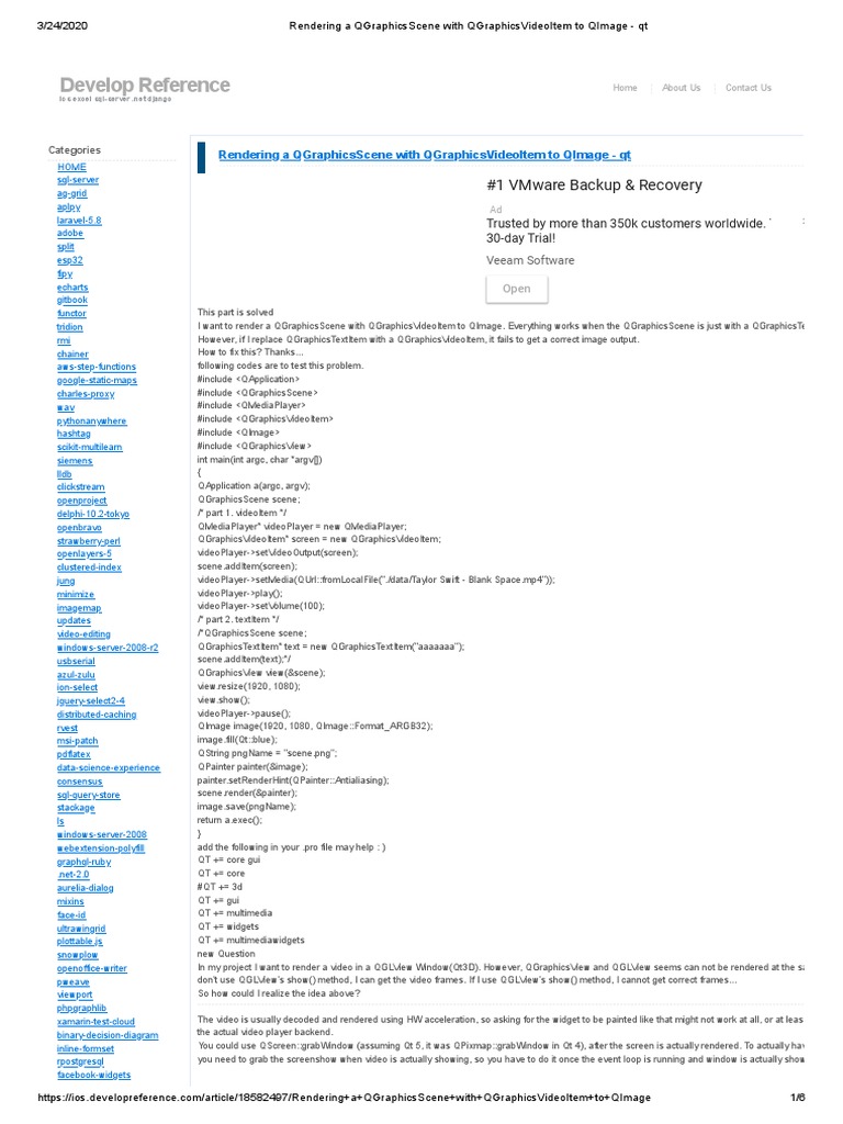 Rendering A QGraphicsScene With QGraphicsVideoItem To QImage - QT | PDF | Database Schema | Menu ...