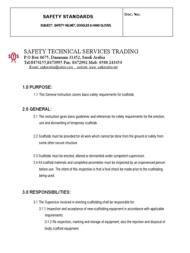 Safety Standards Scaffold | PDF | Scaffolding | Shoe