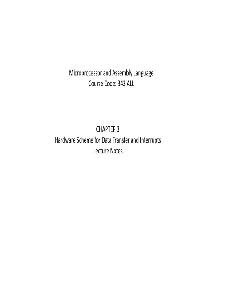 Microprocessor and Assembly Language Course Code: 343 ALL | Download Free PDF | Input/Output ...