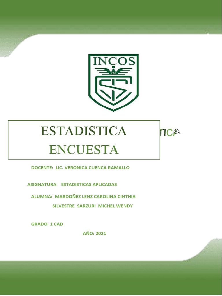 Estadistica Encuesta Grupal | PDF
