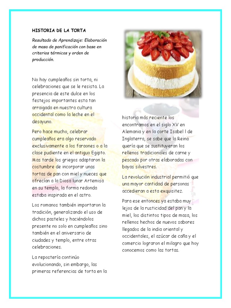 Historia de La Torta | PDF | Cumpleaños | Panes