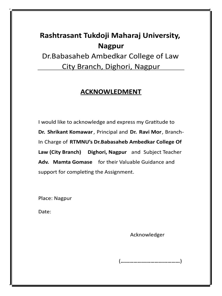 Acknowledgement & Certificate. | PDF