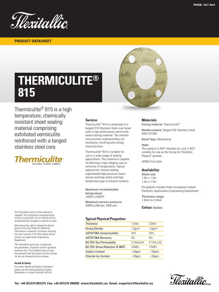 Thermiculite 815 | PDF | Materials | Chemistry