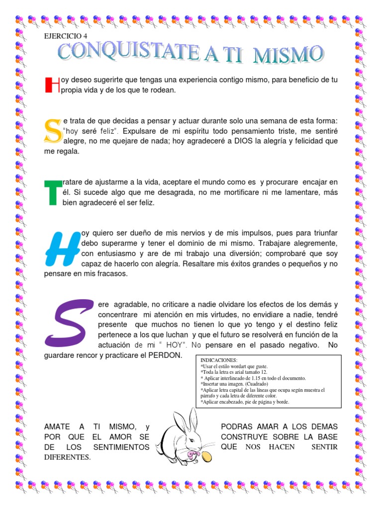 Ejercicio 4 | PDF | Relaciones personales, crianza y desarrollo personal