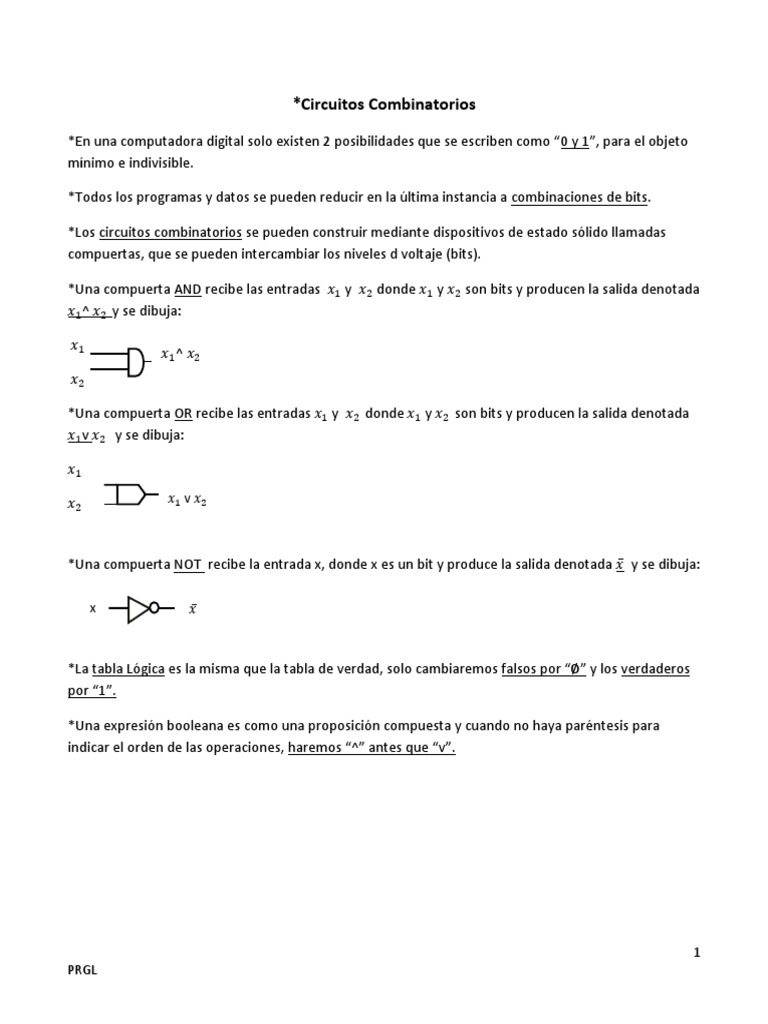 Circuitos Combinatorios | PDF | Lógica matemática | Lógica