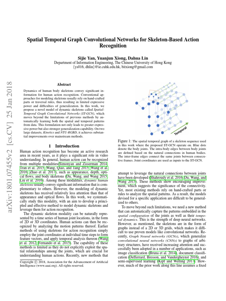 Spatial Temporal Graph Convolutional Networks For Skeleton-Based Action Recognition | PDF ...