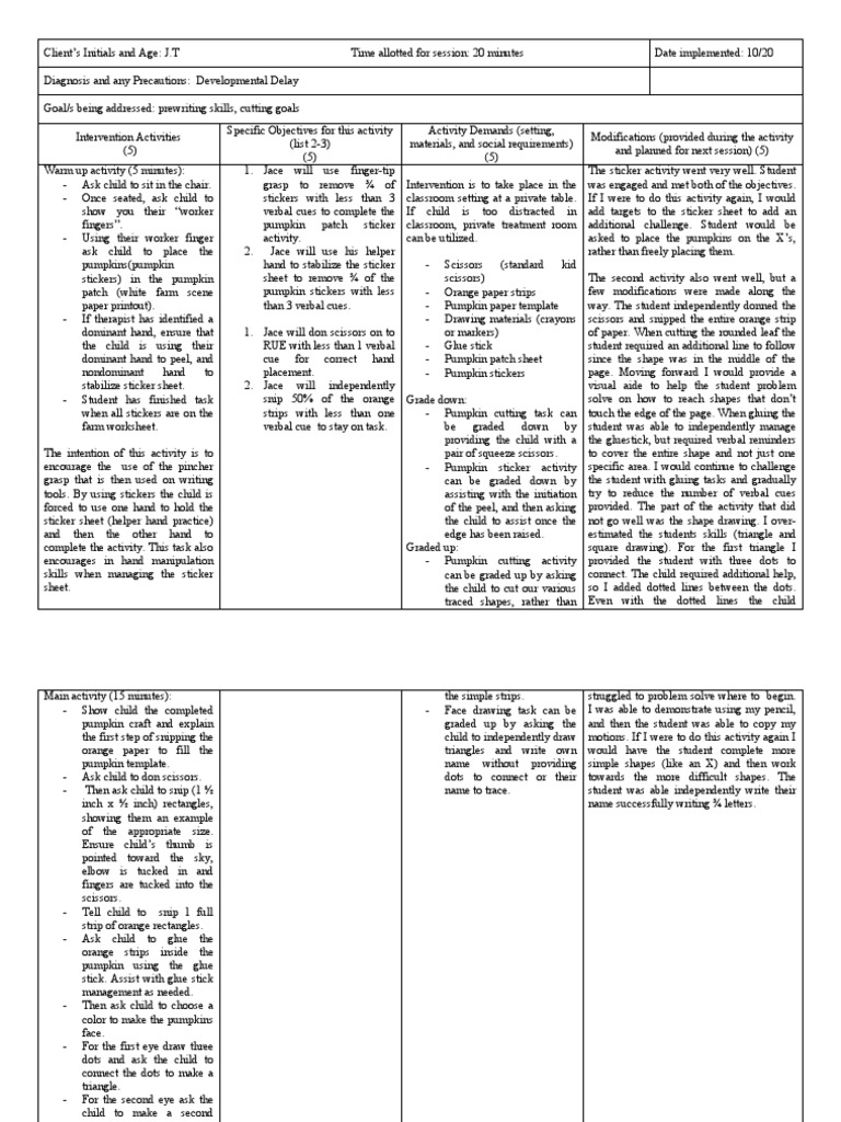 School Intervention Plan 1 | PDF | Occupational Therapy | Randomized ...