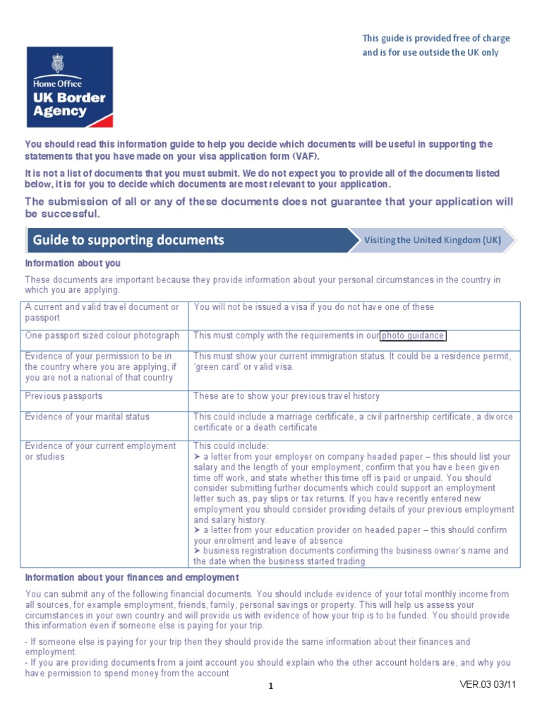 Visa Application Support Document Guide | PDF | Travel Visa | Passport