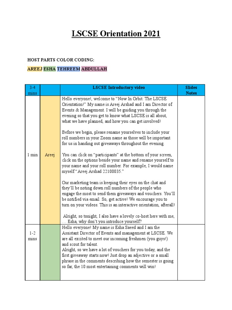 Orientation Script Final | PDF | Marketing | Brand