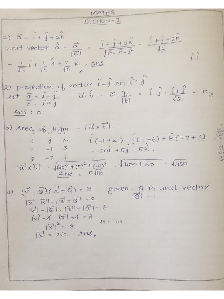 Maths Answer Sheet | PDF