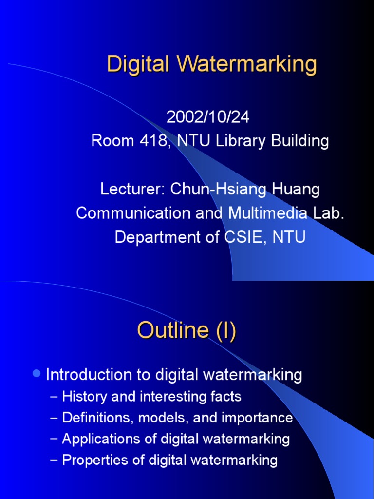 Watermark Introduction (ALL) | PDF | Encryption | Telecommunications ...
